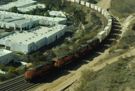 BNSF 7854 East was nearing the Southwest Chief time but cleared before he arrived.