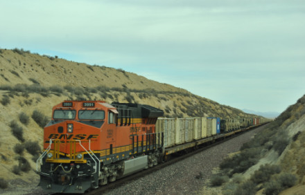 BNSF 4049 East with DPU BNSF 3991 at Bissel, after which we headed west.