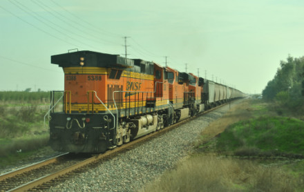 BNSF 6630 East at the Highline Canal. We continued north to Denair where I filled the car with ...