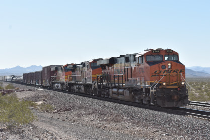 BNSF 6744 West with DPU BNSF 6103 at East Pisgah.
