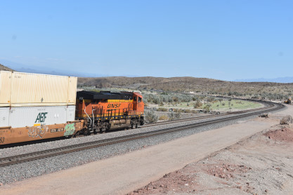 BNSF 4351 West with DPU BNSF 8158. From here we drove east though Needles and near the Park ...