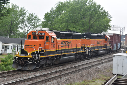 BNSF 6597 East was the first train through Rochelle.