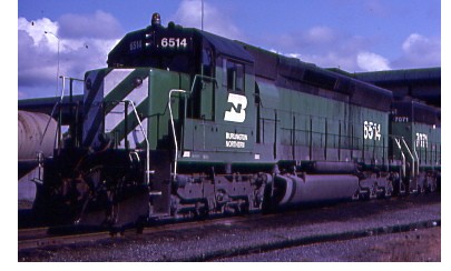 BN SD-45 6514 passed through Auburn in June of 1981.