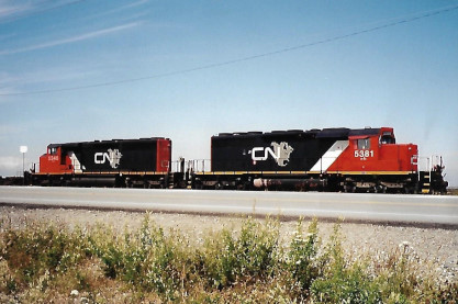 Canadian National SD40-2W 5346 and SD40-2 5381 (ex. CN 6102 2 , exx. Union Pacific 4102,exxx ...