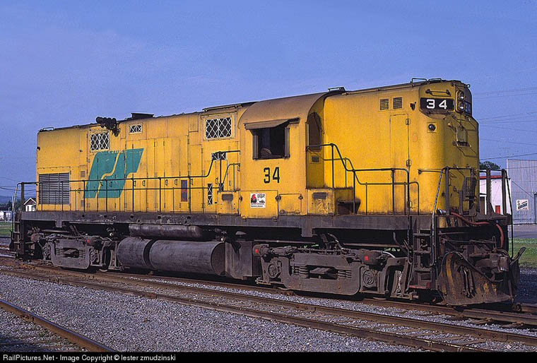 34 acq.4/1978 (ex LIRR 214) C-420 Alco #84785 4/1964 Alma, July 26, 1990