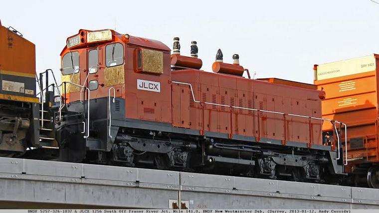 JLCX 1256 repainted by J & L Consulting (D) acquired 2012 from Eurocan Pulp & Paper 1256 (nee CN ...