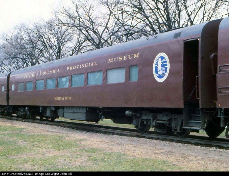 Kootenay River display car ex CP 6602 parlor car nee coach 2291. CC&F/CP 7/1950