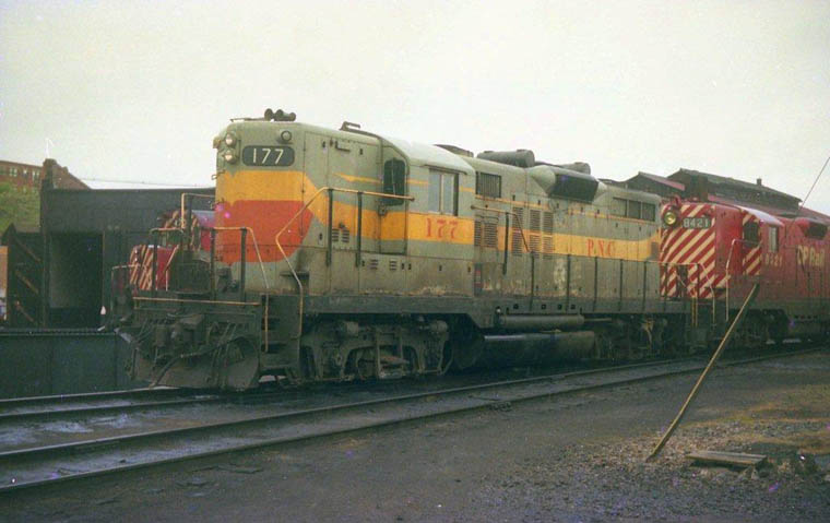 PNC 177 (acq. 6/1972 ex BQ/QNSL 177 last of two unit order, last of 54 GP9's). GMD A1919 5/1960