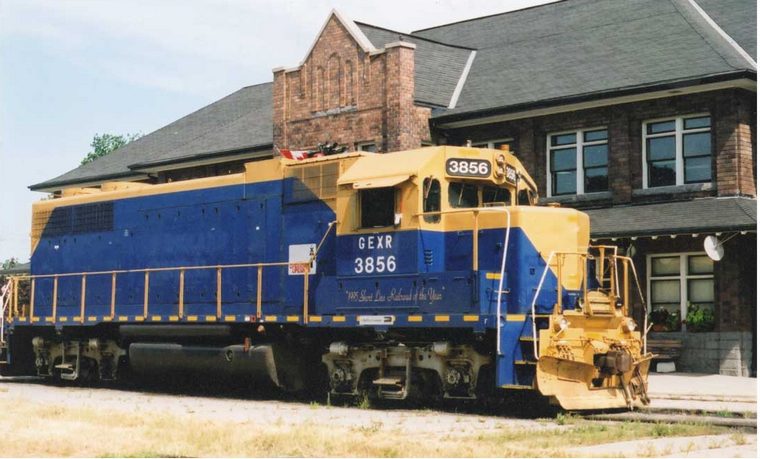 3856 transfer 4/1999 from NECR 9539, ex IC/ICG 9539, nee GM&O 720 GP38 EMD 35183 8/1969.
