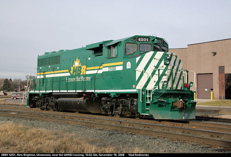 HBRY 4201 one of two ex CN GP40-2's. GMD A3454 5/1976 ex CN 9659