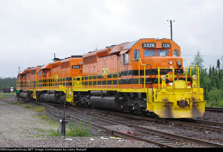 QGRY 3326-3334-3327 SD40-3 8/18/2012 Emerill Jct, Labrador. Larry Russell