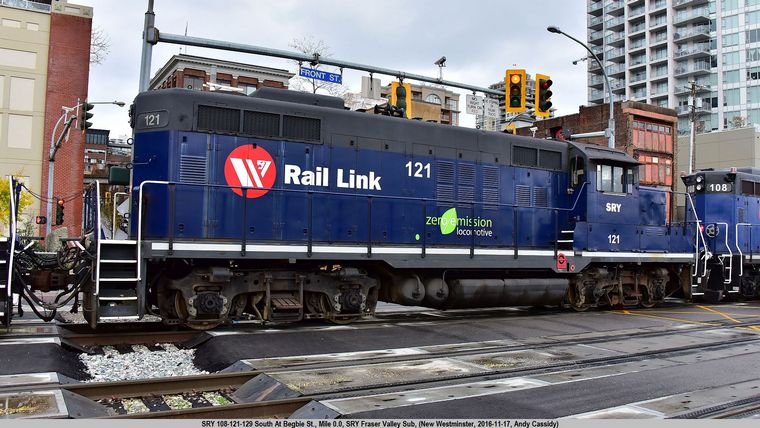 121 control cab slug (note zero emission logo ) acq. 2008 (ex MRL 121 nee MP 342 GP9 EMD 22745 8 ...