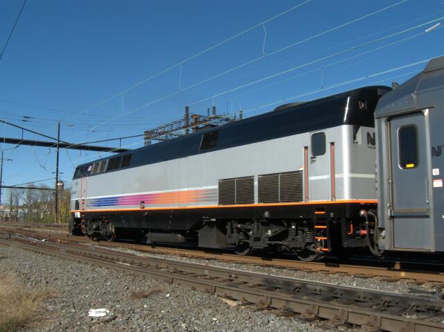 ACES train 7181 with NJT 4405 and 4801 with Boardwalk Empire cars