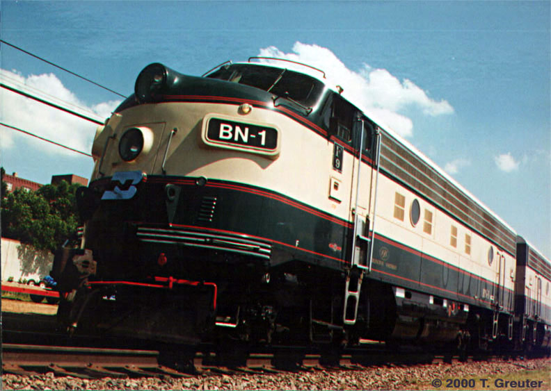 BN 1 - an F9 kept in sparkling condition now used for excursion rides poses on Track 2 before ...