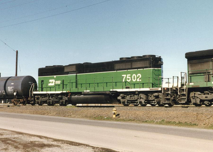 BN SD40-2B #7502 - in Portland, Oregon. - Steve Schuman Photo/ Jay Glenewinkel Collection