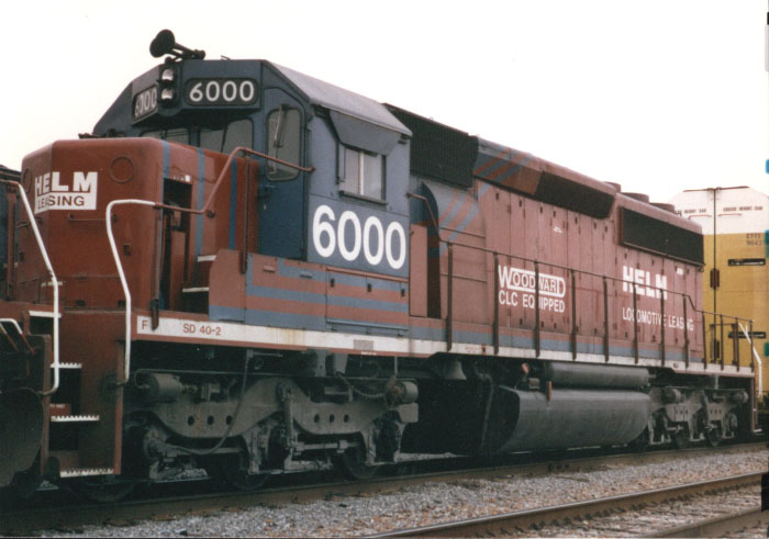 HELM Lease SD40-2 #6000 - is in San Antonio, TX in 1998. - Steve Rude Photo/Jay Glenewinkel ...