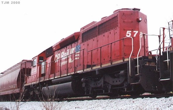 CP Rail SD40-2 # 5735, the third and final unit in Z-490'sconsist.